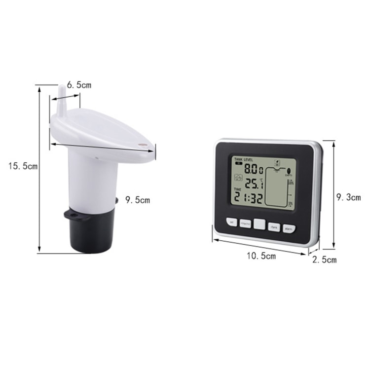 Multifunctional Ultrasonic Water Tank Level Gauge - Indoor Thermometer ...