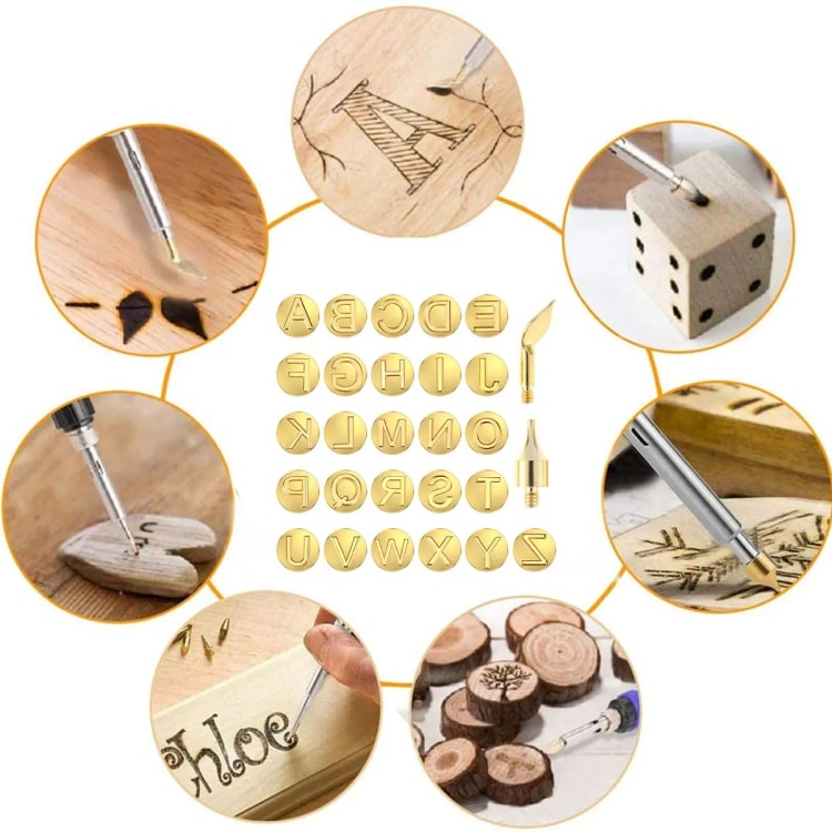 Wood Burning Solder Tips Uppercase Alphabet Chiseled Tips Blades ...