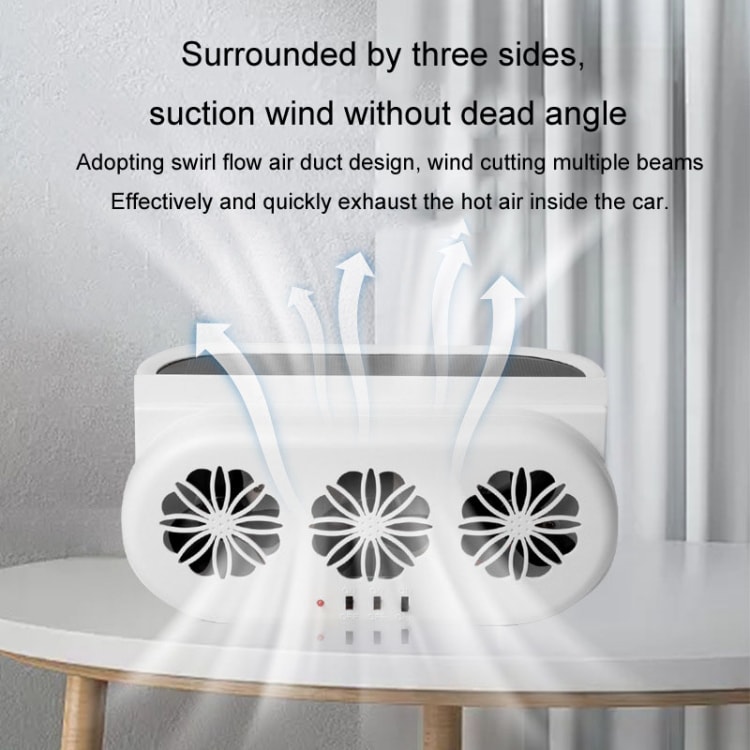 USB Car Window Exhaust Fan, Solar Black - Air Circulation Cooling ...