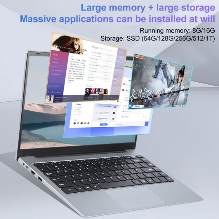 14" Windows 11 Laptop, 8GB+1TB, Intel Core i5 CPU, 180 Rotation Axis ...