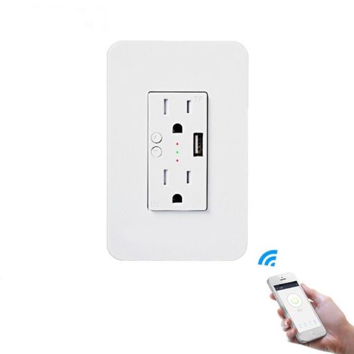 WIFI Smart Wall Socket 120 Type with USB, American Model, Voice Control ...