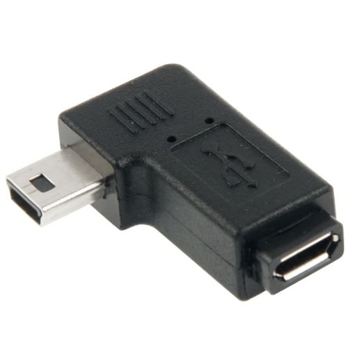 Micro USB to Mini USB 90 Degree Adapter (Black) | Bigupgadgets