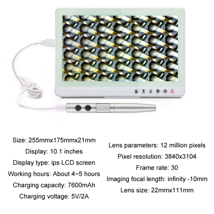 5 Million Digital Electron Microscope with 10" Screen & Bracket ...